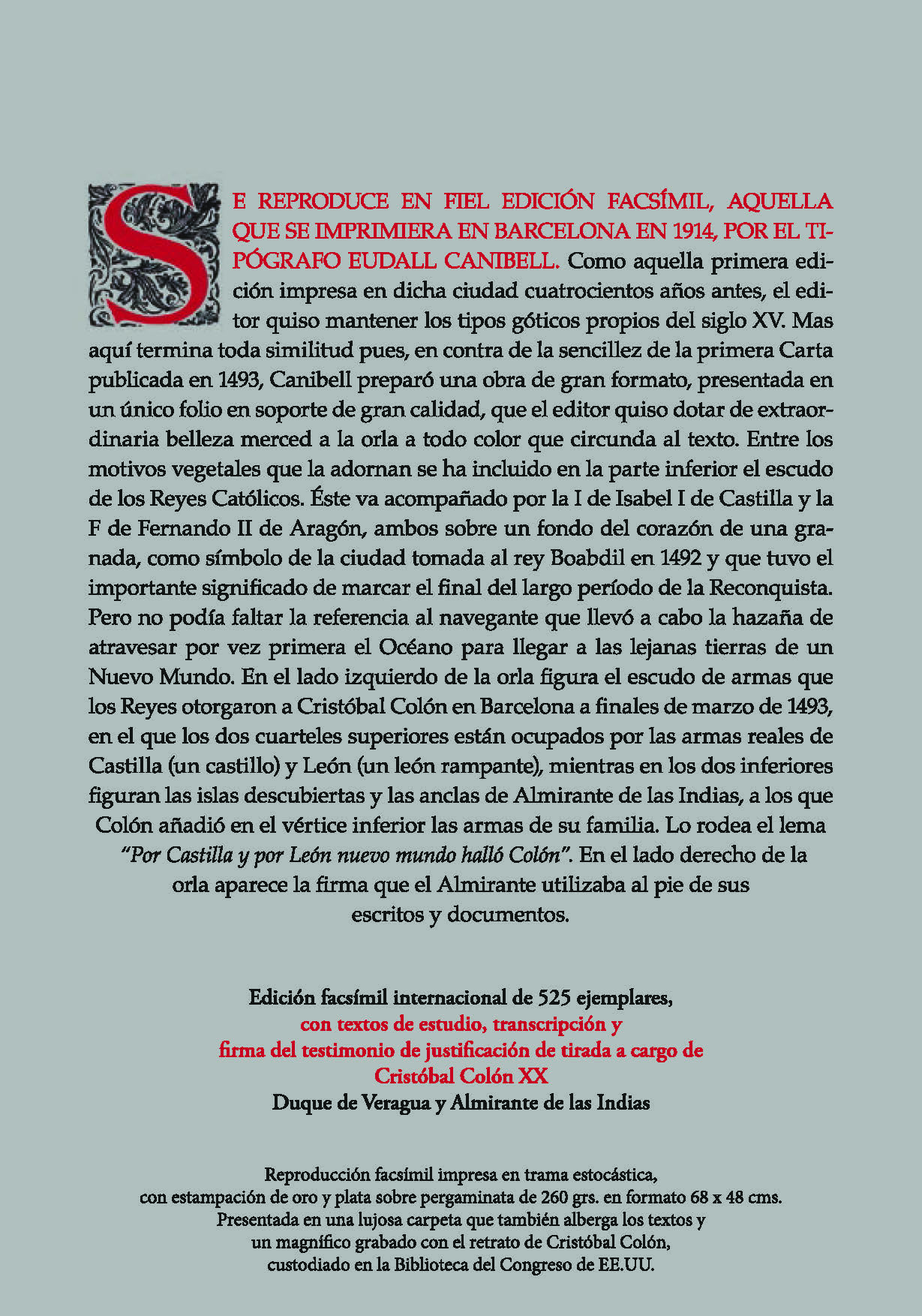 La Carta de Cristóbal Colón anunciando el Descubrimiento Del Nuevo ...